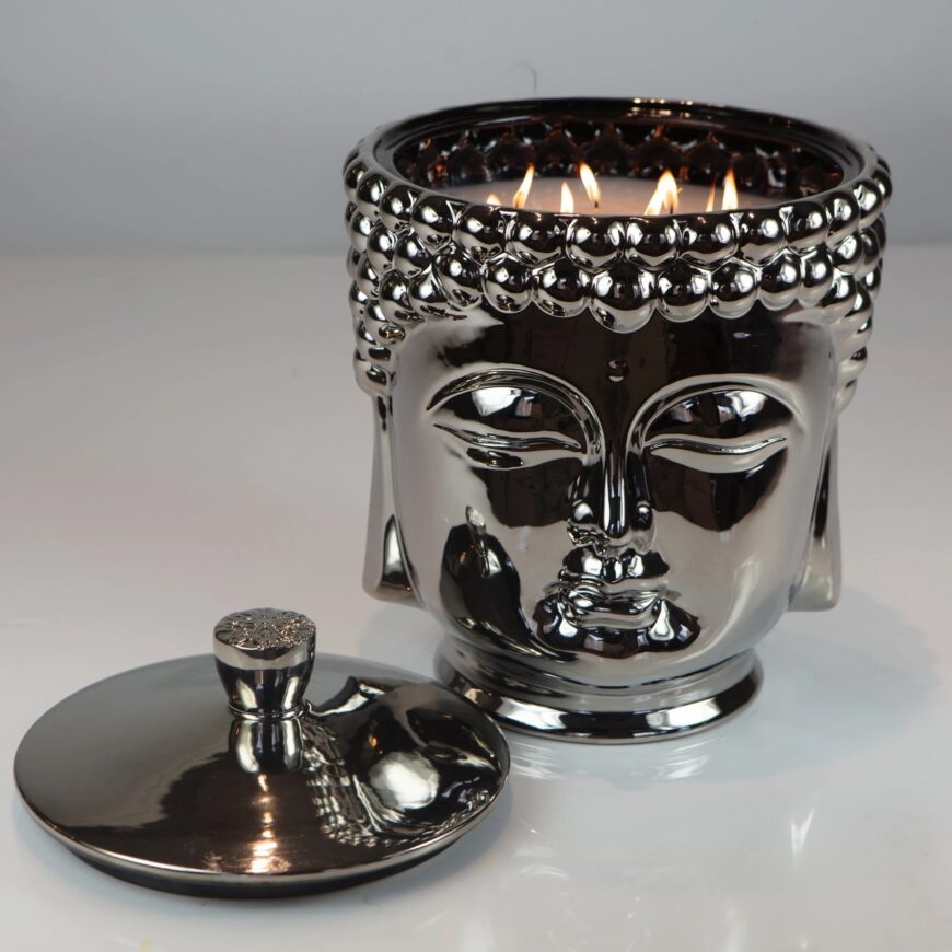Silver Buddha Grande Candle - CFA Design Group
